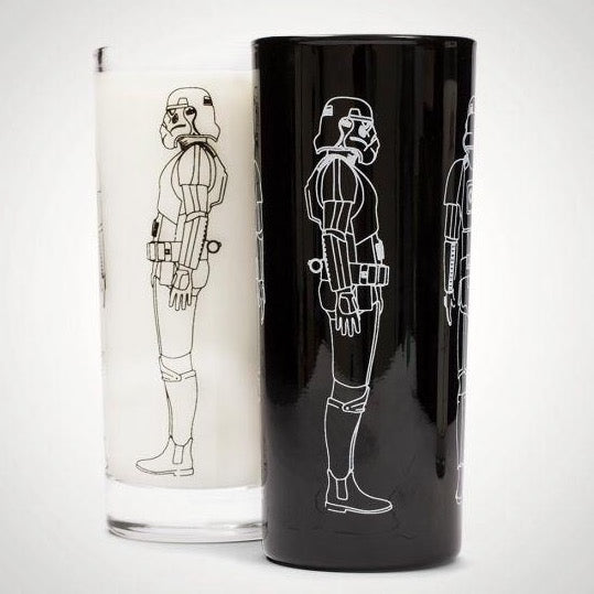 Stormtrooper Glass Set of Four in Black and Clear Glass