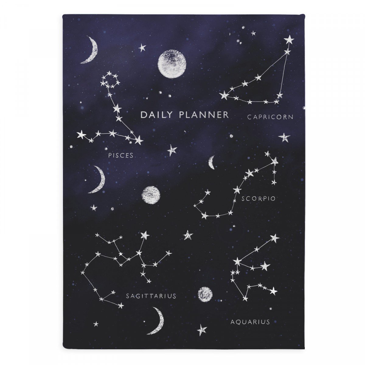 Undated Daily Planner Constellation Pattern Linen Cover 380 pages in N ...